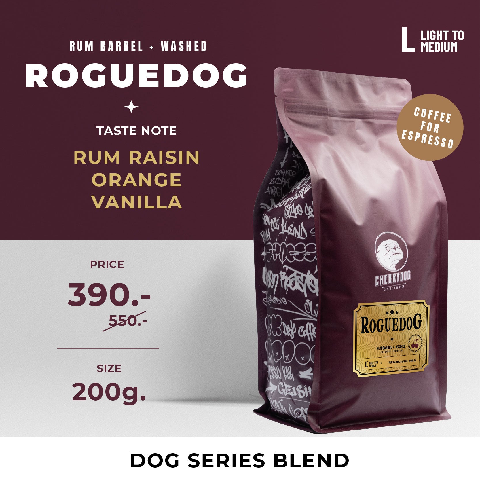 เมล็ดกาแฟคั่วอ่อน ROGUEDOG – Cherrydog Coffee Roaster